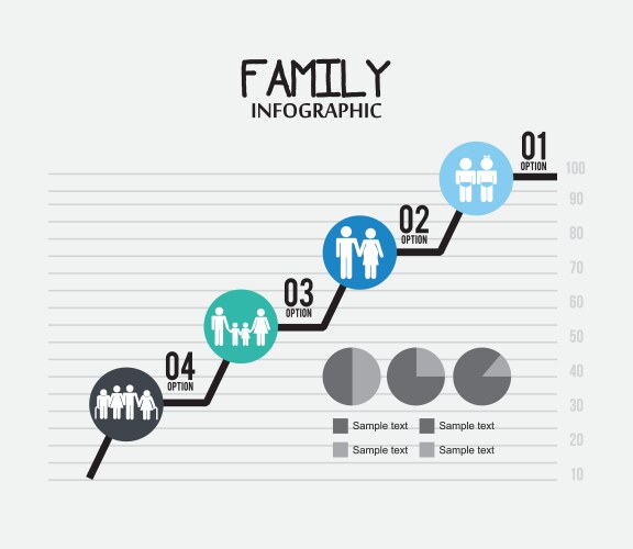 Family infographic black simple Royalty Free Vector Image