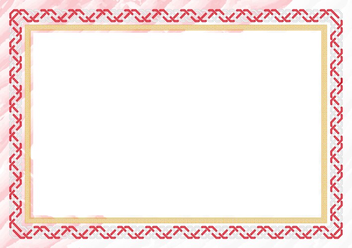 Horizontal frame and border with palestine flag Vector Image