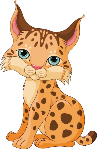 Cartoon lynx isolated on a white background Vector Image