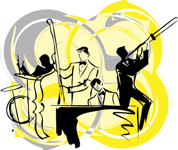Four singers performing classical music concert Vector Image