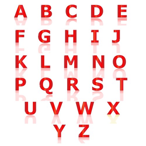 White paper graphic alphabet numbers on pink Vector Image