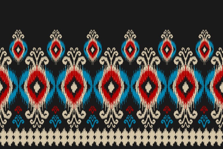 Border ethnic ikat pattern art fabric american Vector Image