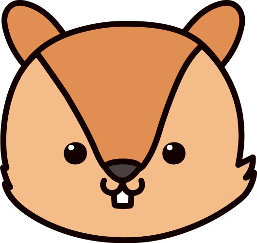 Cute squirrel head cartoon icon Royalty Free Vector Image