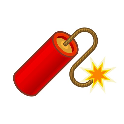 Cartoon set of tnt explosives isolated on white Vector Image