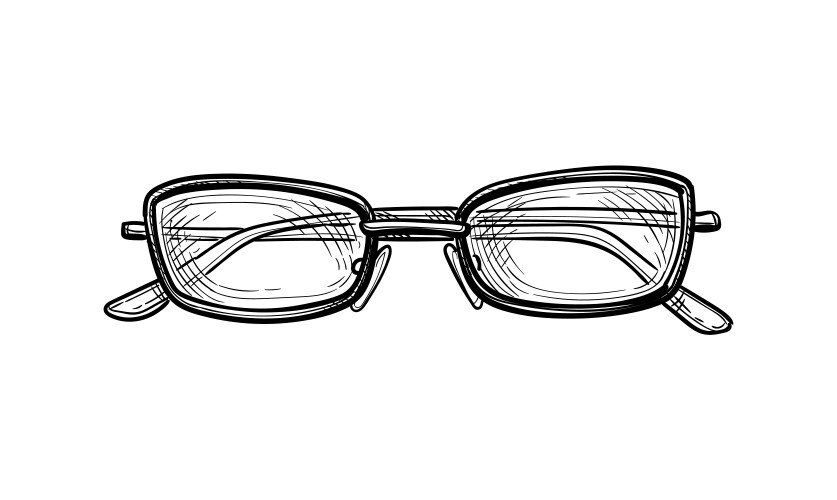 Glasses sketch rounded style Royalty Free Vector Image