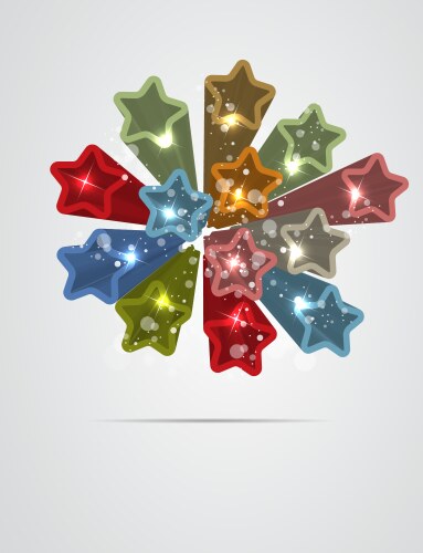 Abstract color stars on light background Vector Image