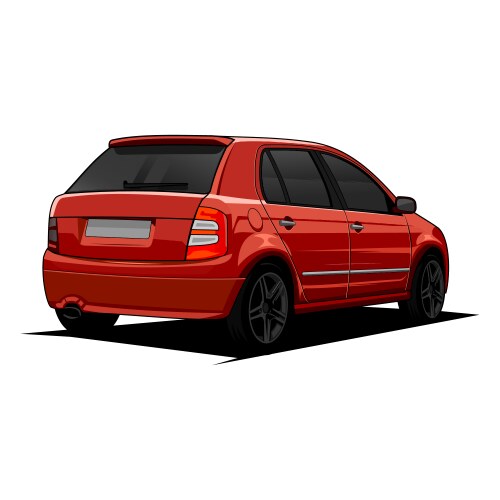 Red car logo flat design Royalty Free Vector Image
