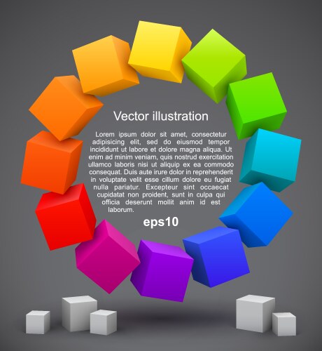 Colored cubes 3d Royalty Free Vector Image - VectorStock