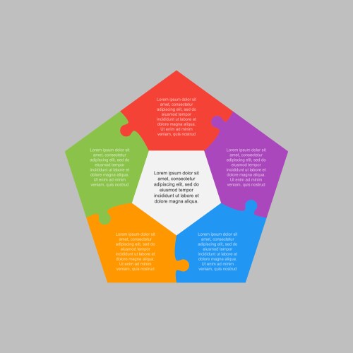 Five Piece Puzzle Vector Images (over 240)