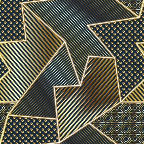 Gold cross geometric seamless pattern Royalty Free Vector