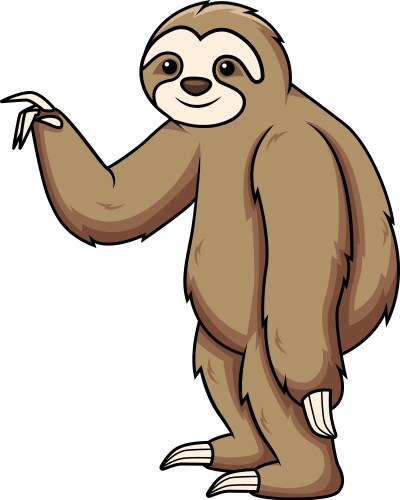 Cute sloth running cartoon clip art Royalty Free Vector