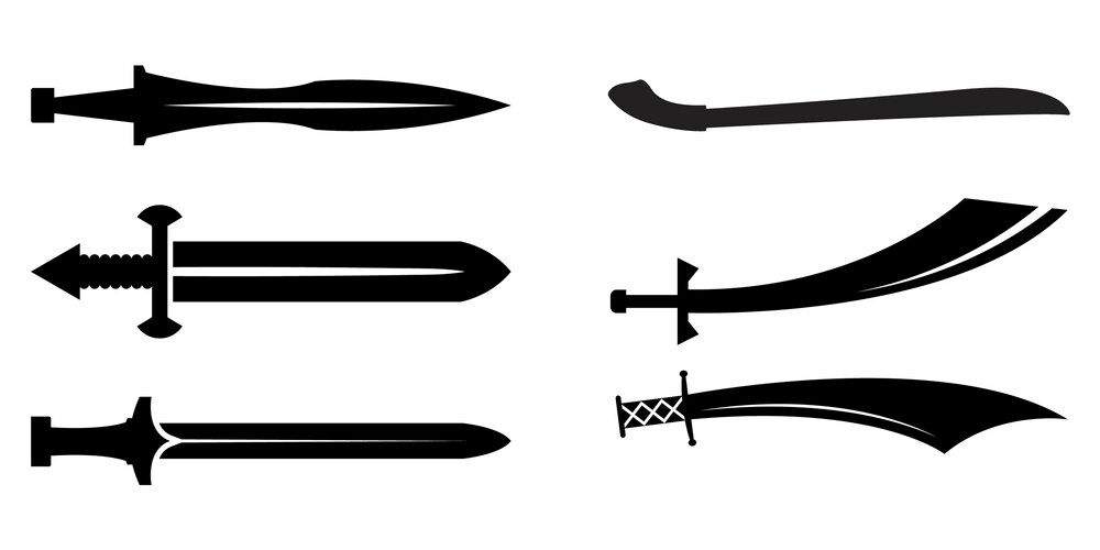 Sword silhouette Royalty Free Vector Image - VectorStock