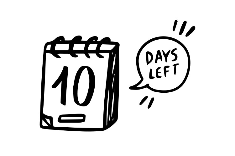10 days to go banner on a white background Vector Image