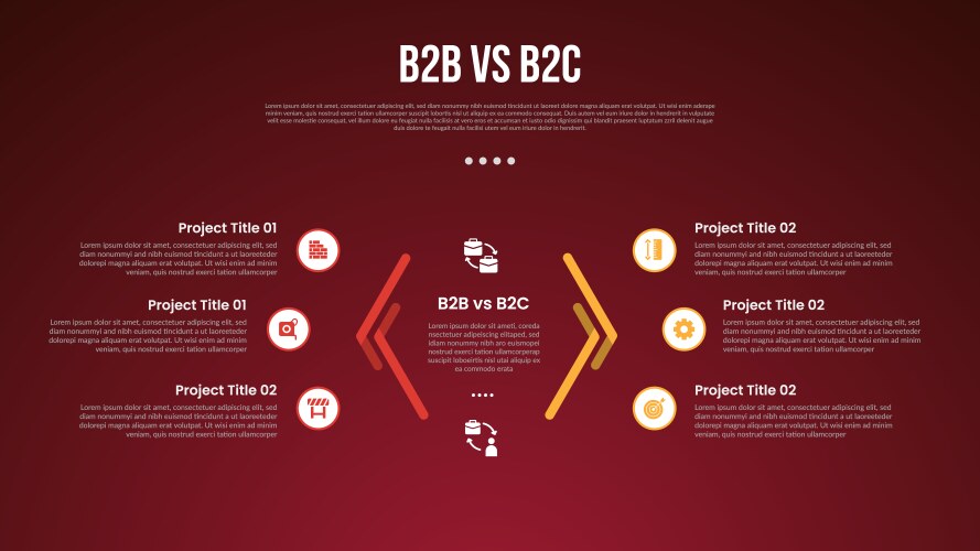 B2b vs b2c business infographic for comparison Vector Image
