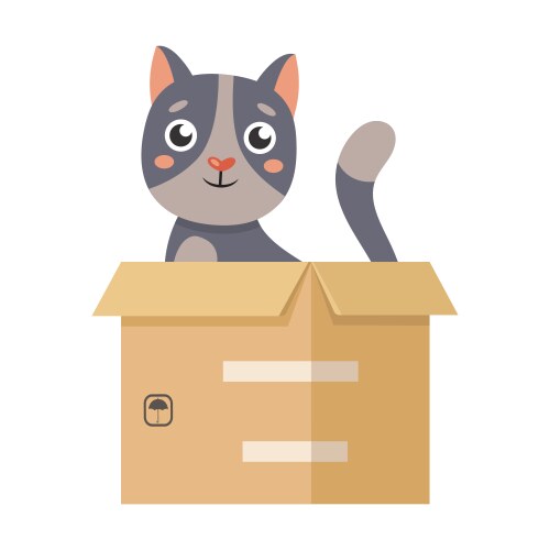 Cat Behind Box Vector Images (35)