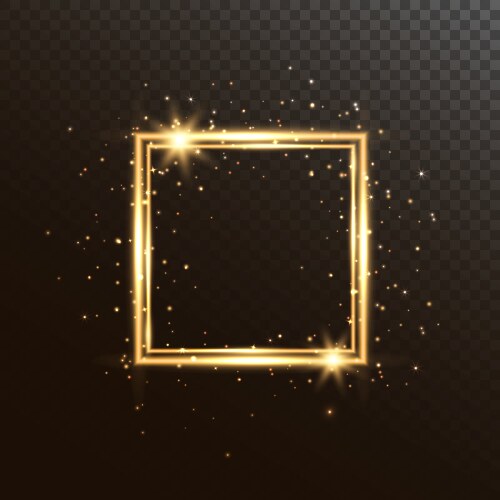 Gold frame with bulb lamp for your design Vector Image