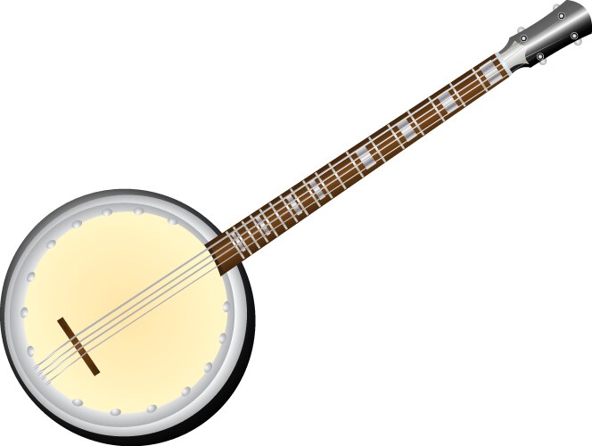 Cartoon banjo groovy musical instrument character Vector Image