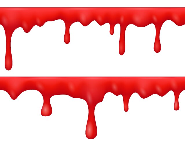 Seamless dripping blood halloween red bleed stain Vector Image