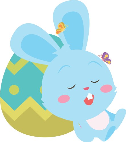 Easter bunny with big egg art Royalty Free Vector Image
