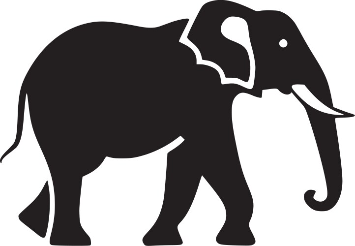 Elephant head front view this silhouette may Vector Image