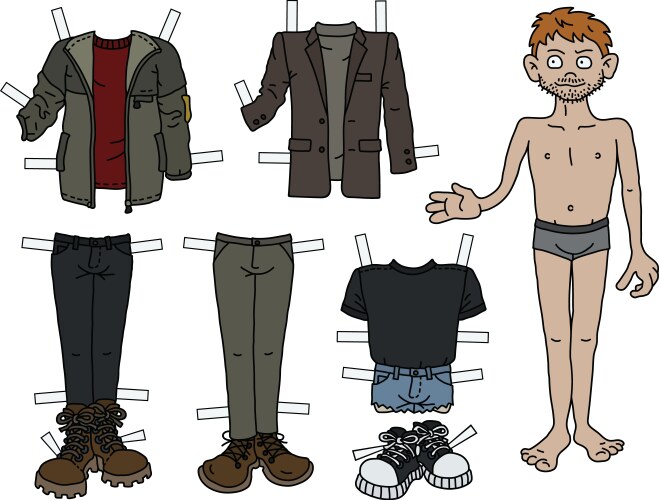 Paper doll boy Royalty Free Vector Image - VectorStock