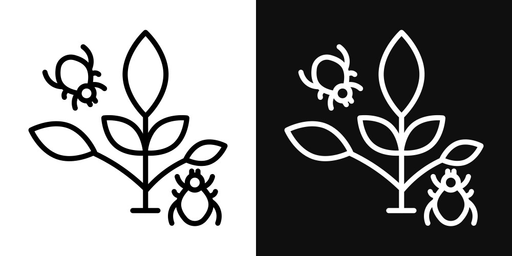 Pest plant icon set crop disease control from Vector Image