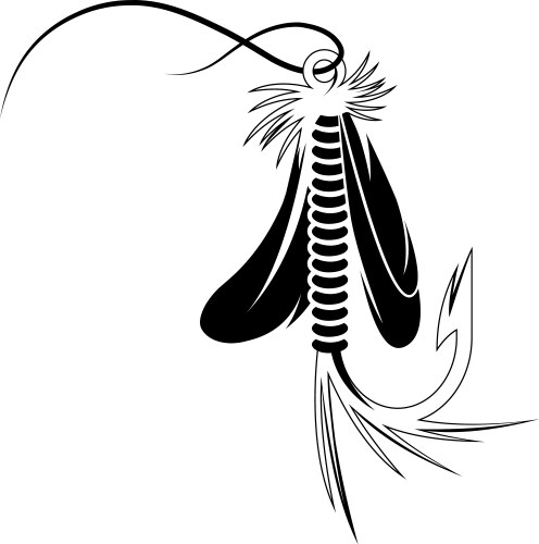 Fly fishing lure Royalty Free Vector Image - VectorStock