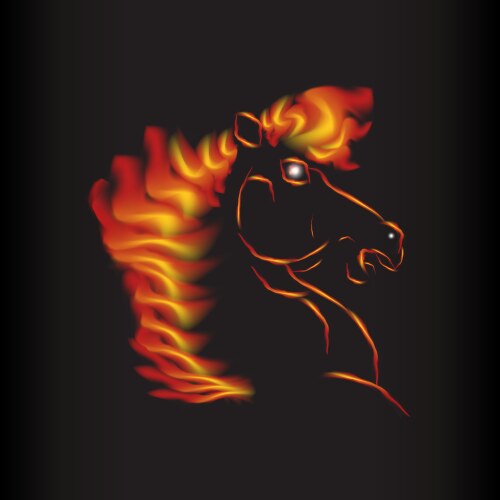 Cartoon little fire horse Royalty Free Vector Image
