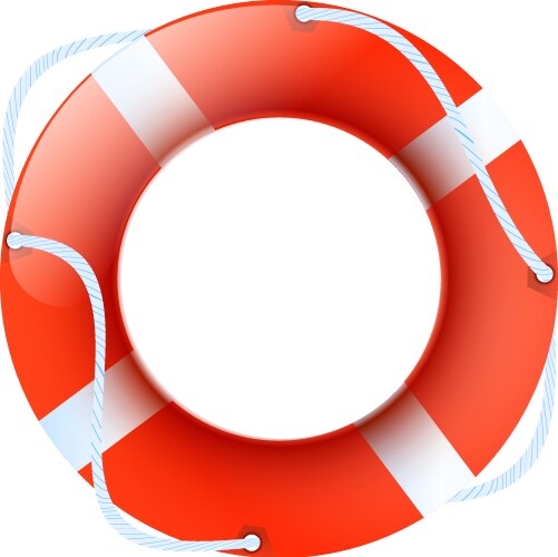 Lifebuoy icon in cartoon style isolated on white Vector Image