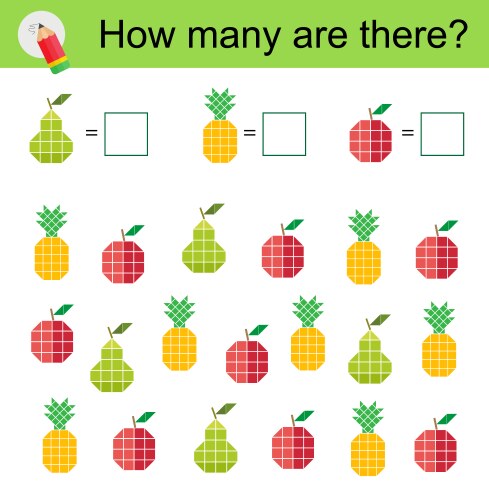 Math activity for kids developing numeracy Vector Image