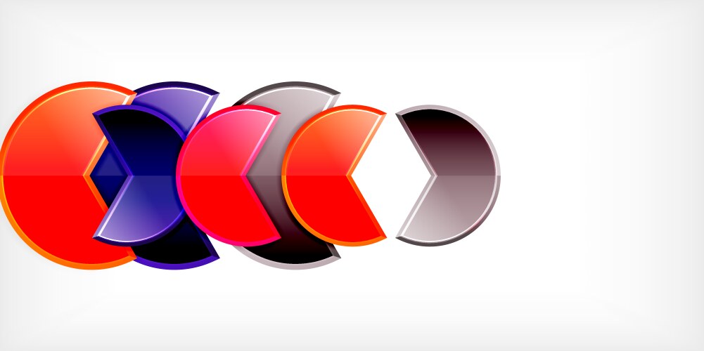 Glass reflective geometric round shapes background