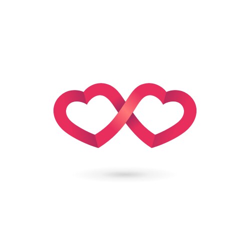 Infinity ring heart love design logo Royalty Free Vector