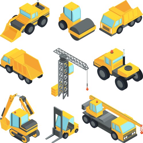 Excavator road construction digger Royalty Free Vector Image