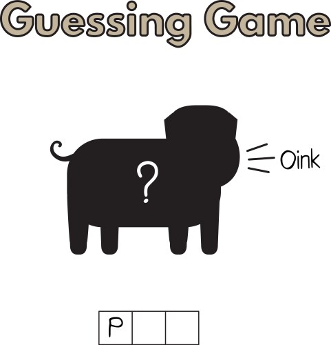 Cartoon pig education game for kids Royalty Free Vector