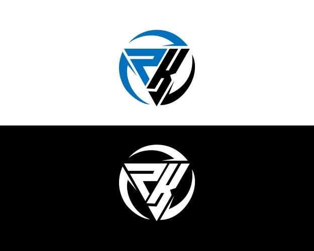 Rk logo design Royalty Free Vector Image - VectorStock