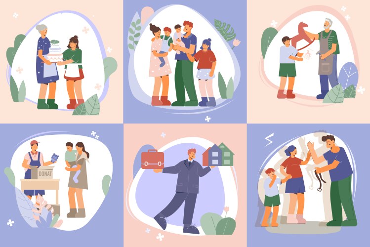 Family members with children and all relatives Vector Image