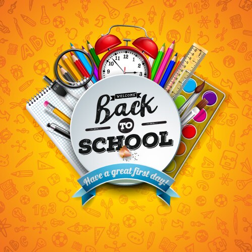 Back to school design with colorful pencil Vector Image