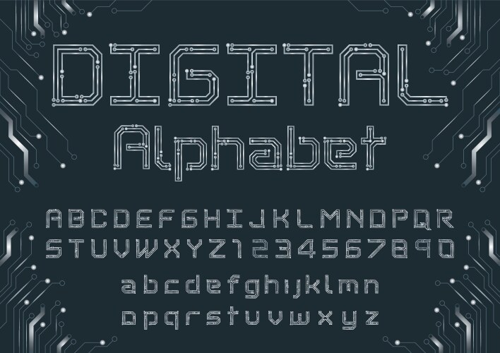 Circuit Board Font Vector Images (over 530)