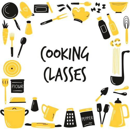 Hand drawn banner background with cooking Vector Image