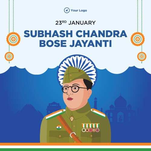 Subhash chandra bose jayanti banner design Vector Image