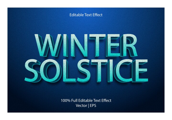 Winter solstice editable text effect embossed Vector Image