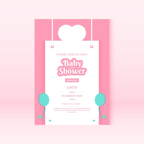 Baby invitation card design background Royalty Free Vector