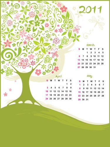 Tree branch in spring theme image 3 Royalty Free Vector