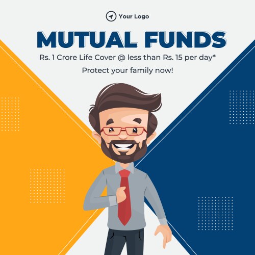 Mutual funds portrait template design Royalty Free Vector