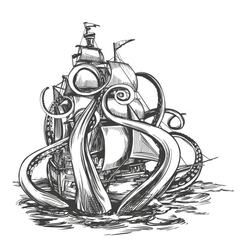 Octopus the pirate Royalty Free Vector Image - VectorStock