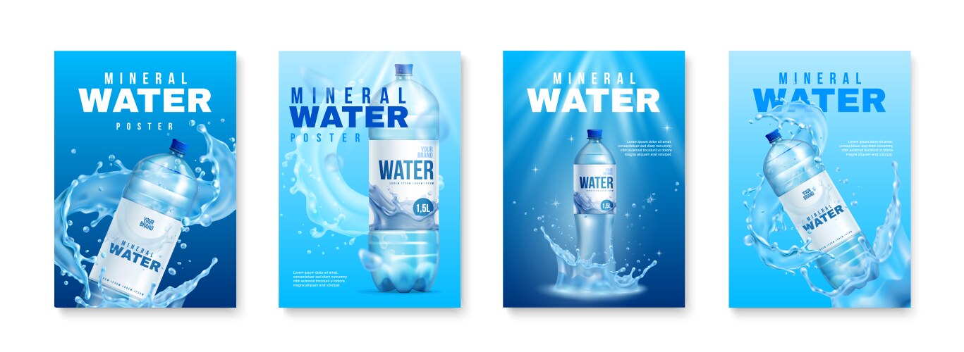 Sparkling water advertising poster Royalty Free Vector Image