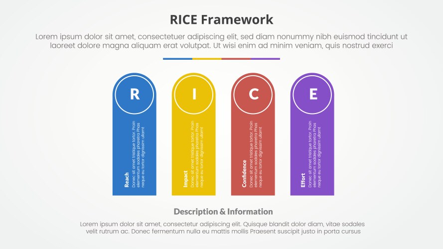 Rice scoring model framework infographic concept Vector Image