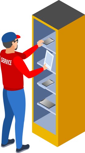 Isometric service center Royalty Free Vector Image