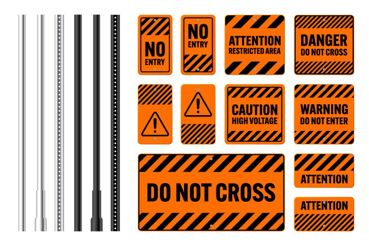 Danger and dangerous zone warning red frames hud Vector Image