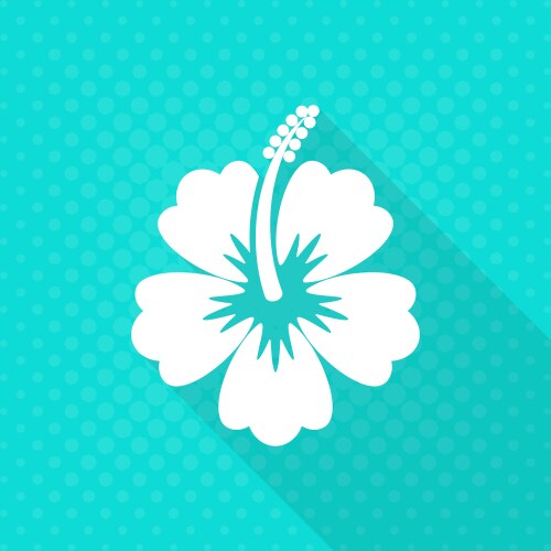 Decorative hibiscus flower icon Royalty Free Vector Image